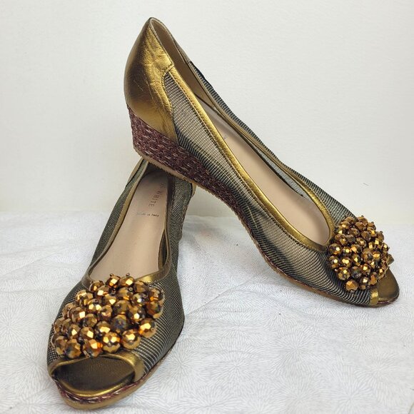 Ron White | Shoes | Ron White Mixed Metal Mesh Gold Copper Peep Toe ...